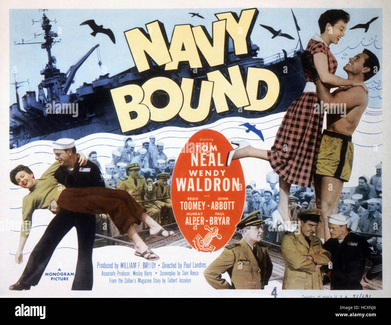 NAVY BOUND, top right: Wendy Waldron, Tom Neal; bottom, third right ...