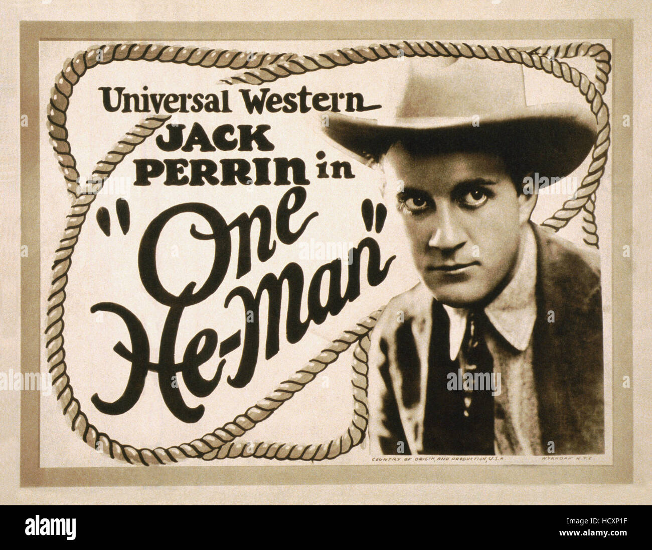 ONE HE-MAN, (aka ONE HE MAN), US lobbycard, Jack Perrin, 1920 Stock ...