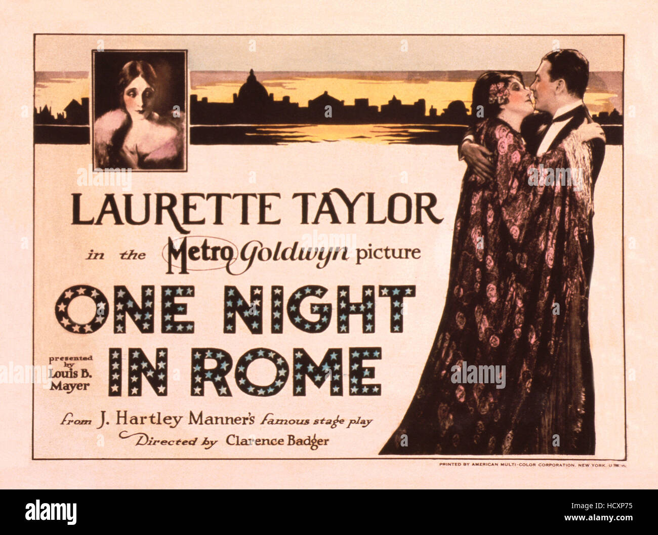 ONE NIGHT IN ROME, US lobbycard, right: Laurette Taylor, Tom Moore ...