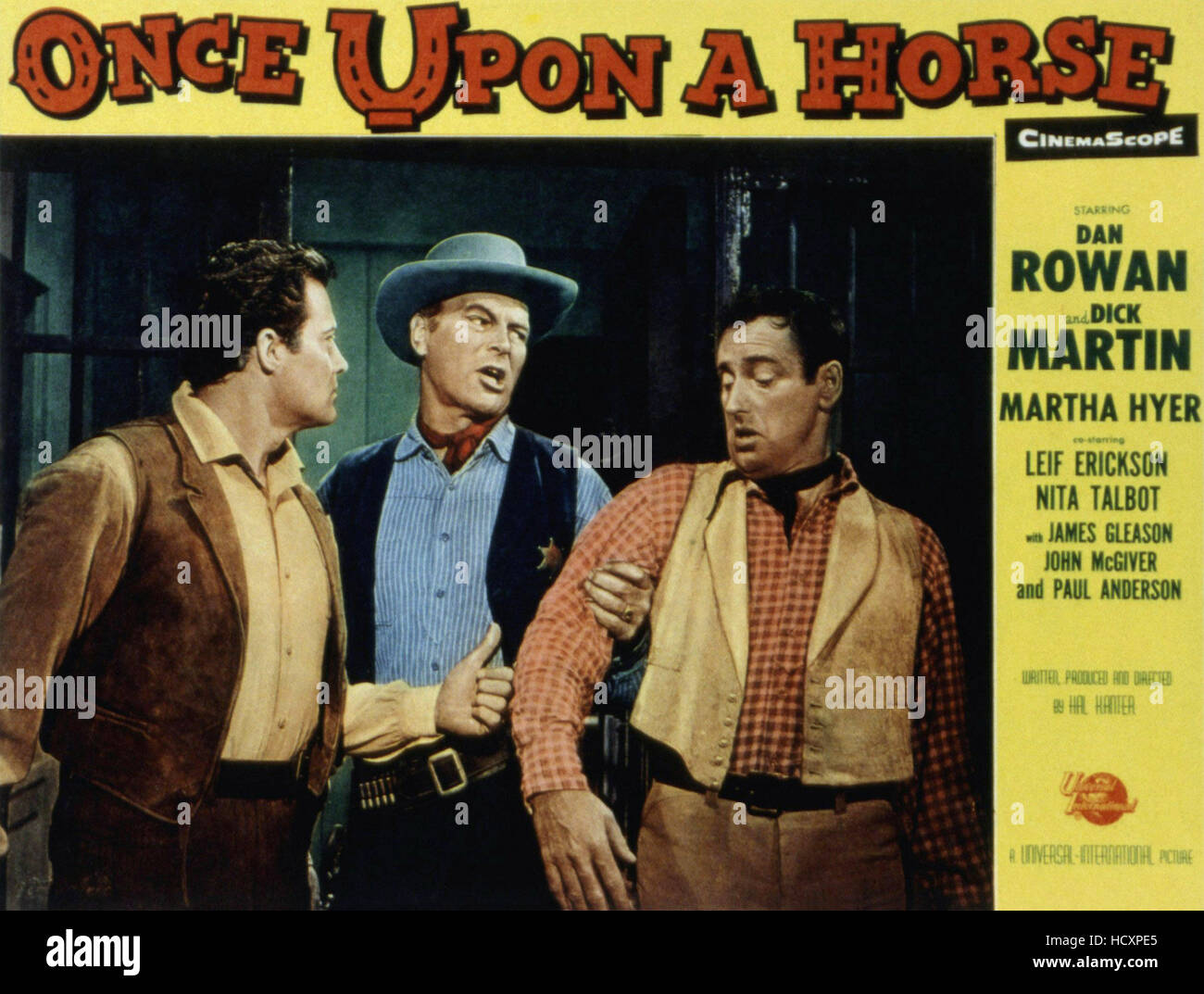 ONCE UPON A HORSE, Dan Rowan, Leif Erickson, Dick Martin, 1958 Stock ...