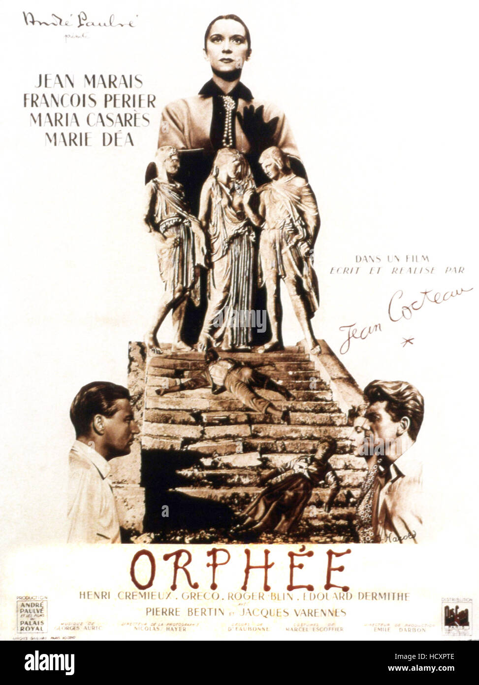 ORPHEUS, (aka ORPHEE), top: Maria Casares, foreground from left ...