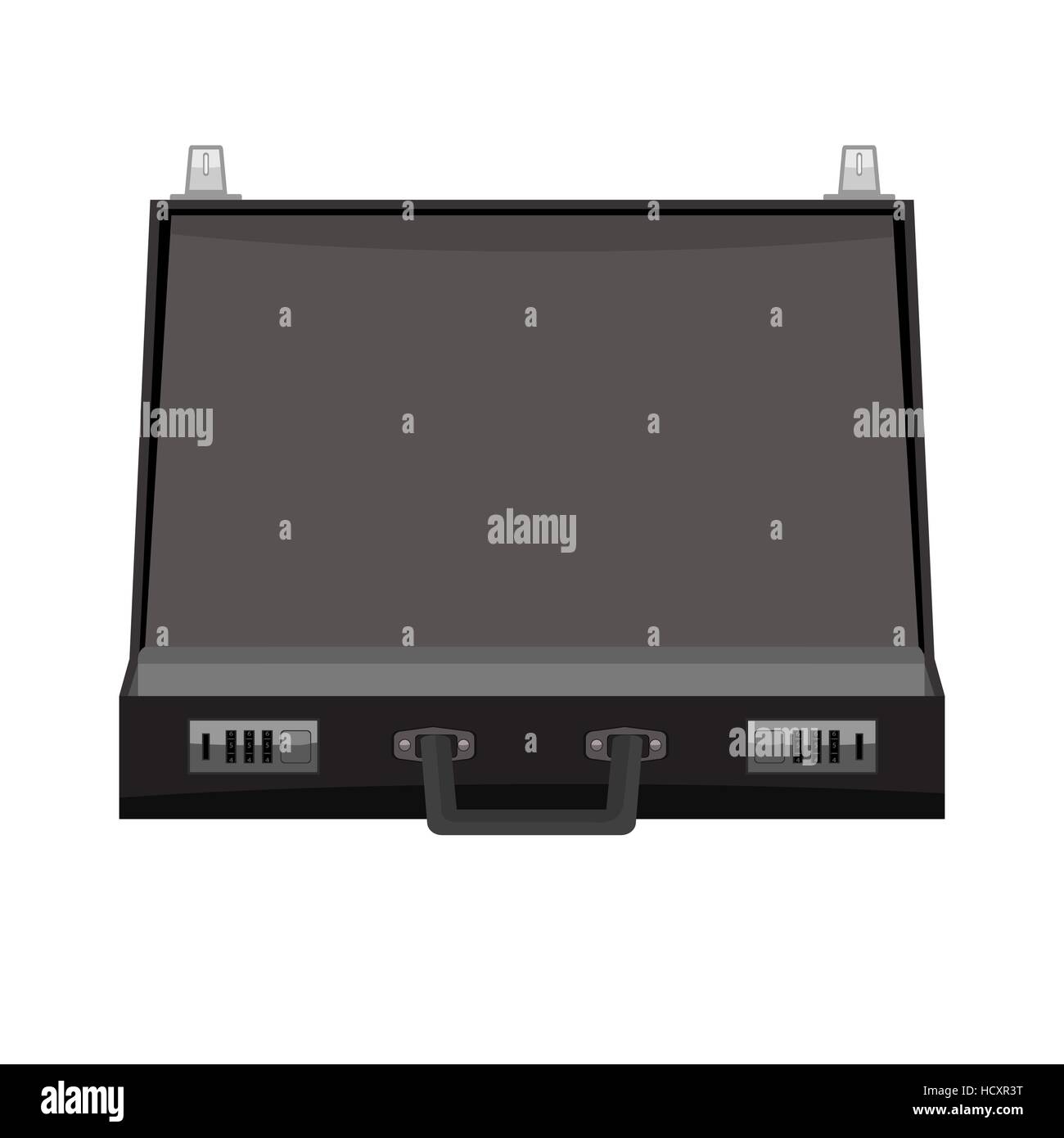 Open Black Leather Briefcase Vector illustration. Flat color Stock ...