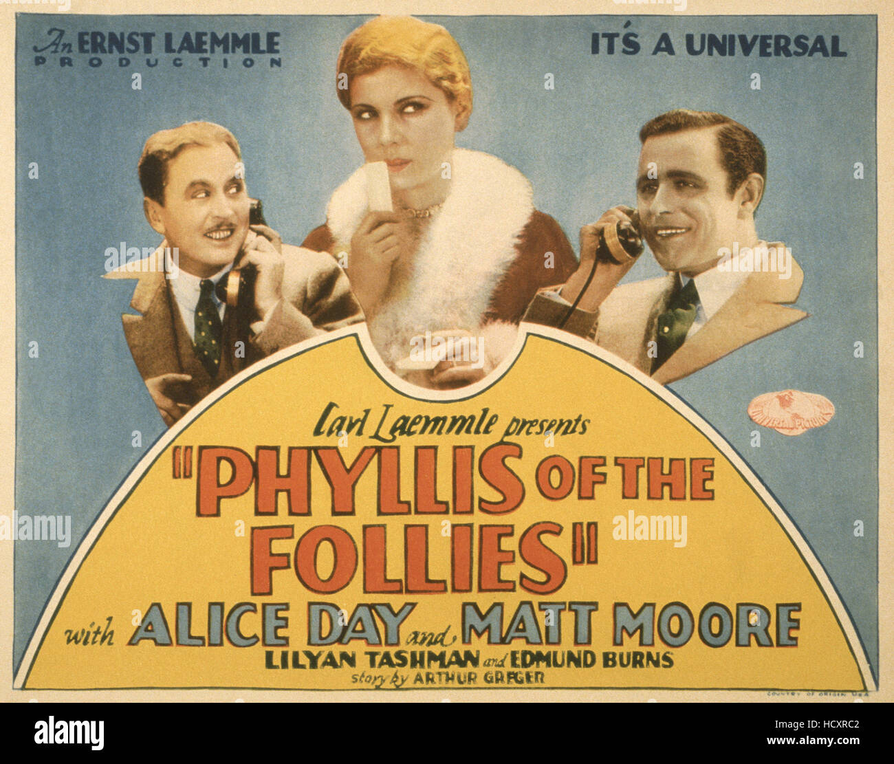 PHYLLIS OF THE FOLLIES, US poster, from left: Matt Moore, Alice Day ...