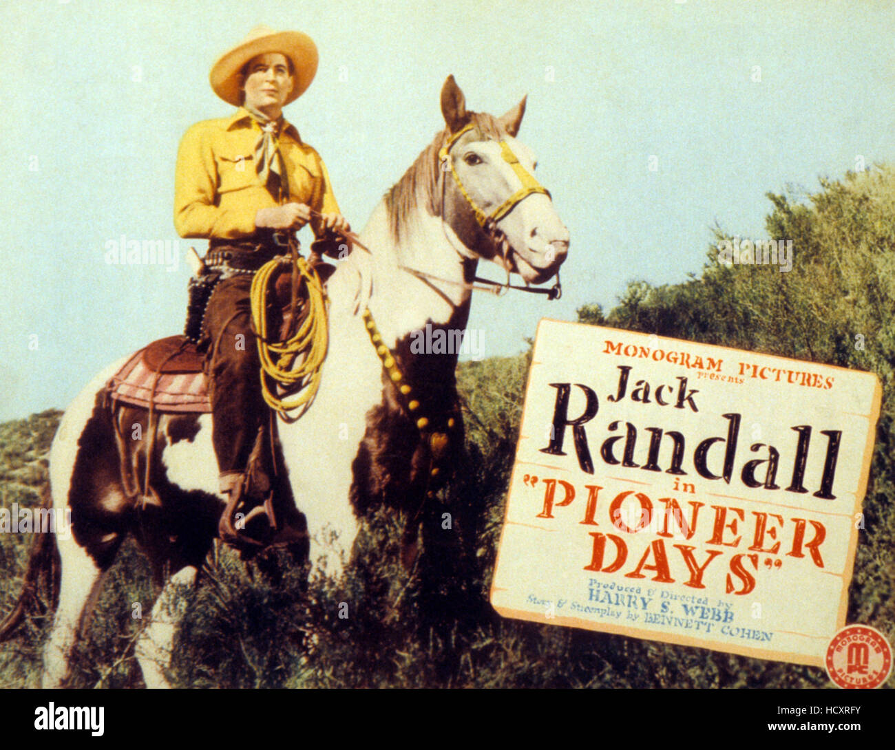 PIONEER DAYS, Jack Randall (aka Addison Randall) on title lobbycard ...