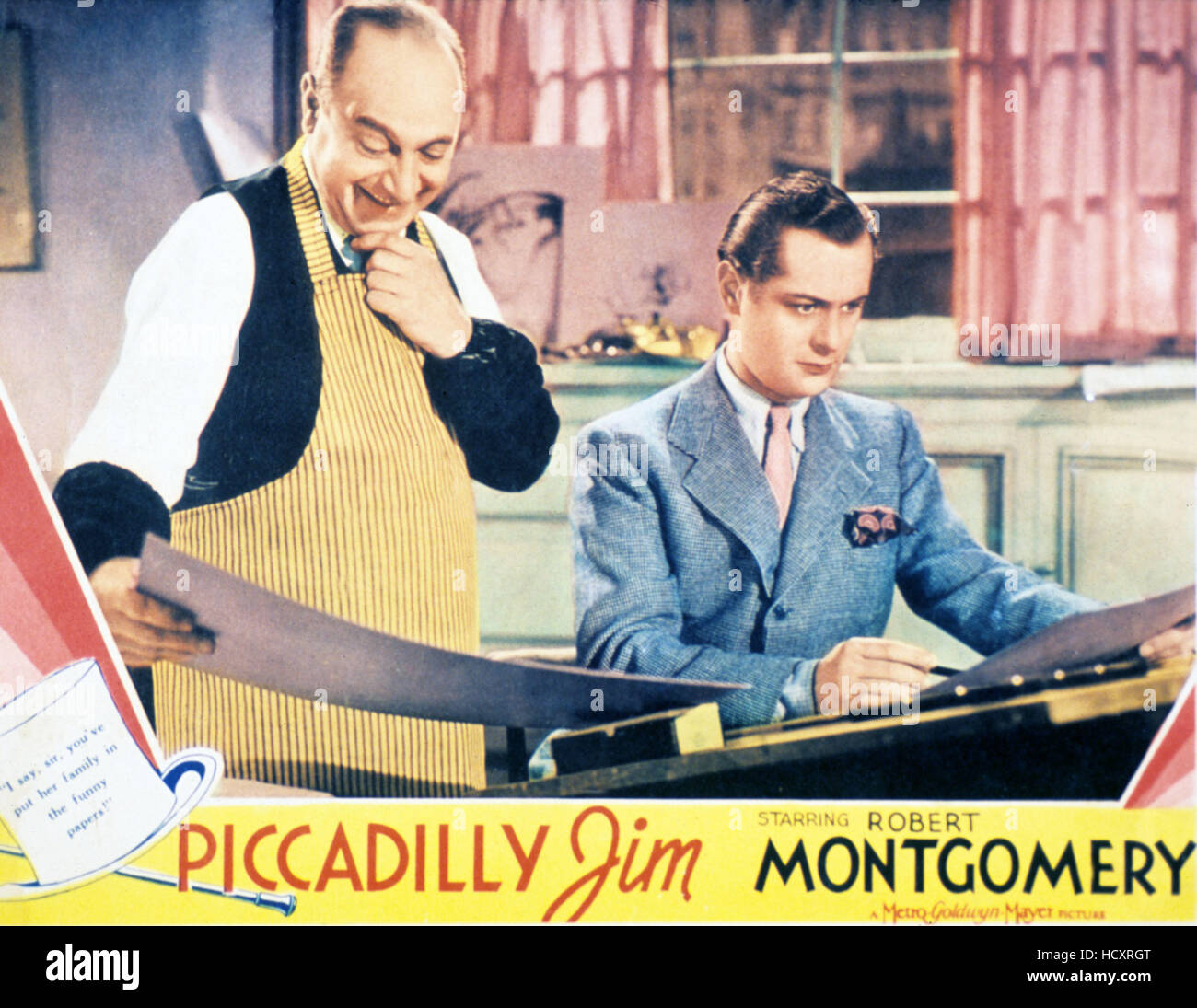 PICCADILLY JIM, lobbycard, l-r: Eric Blore, Robert Montgomery, 1936 ...