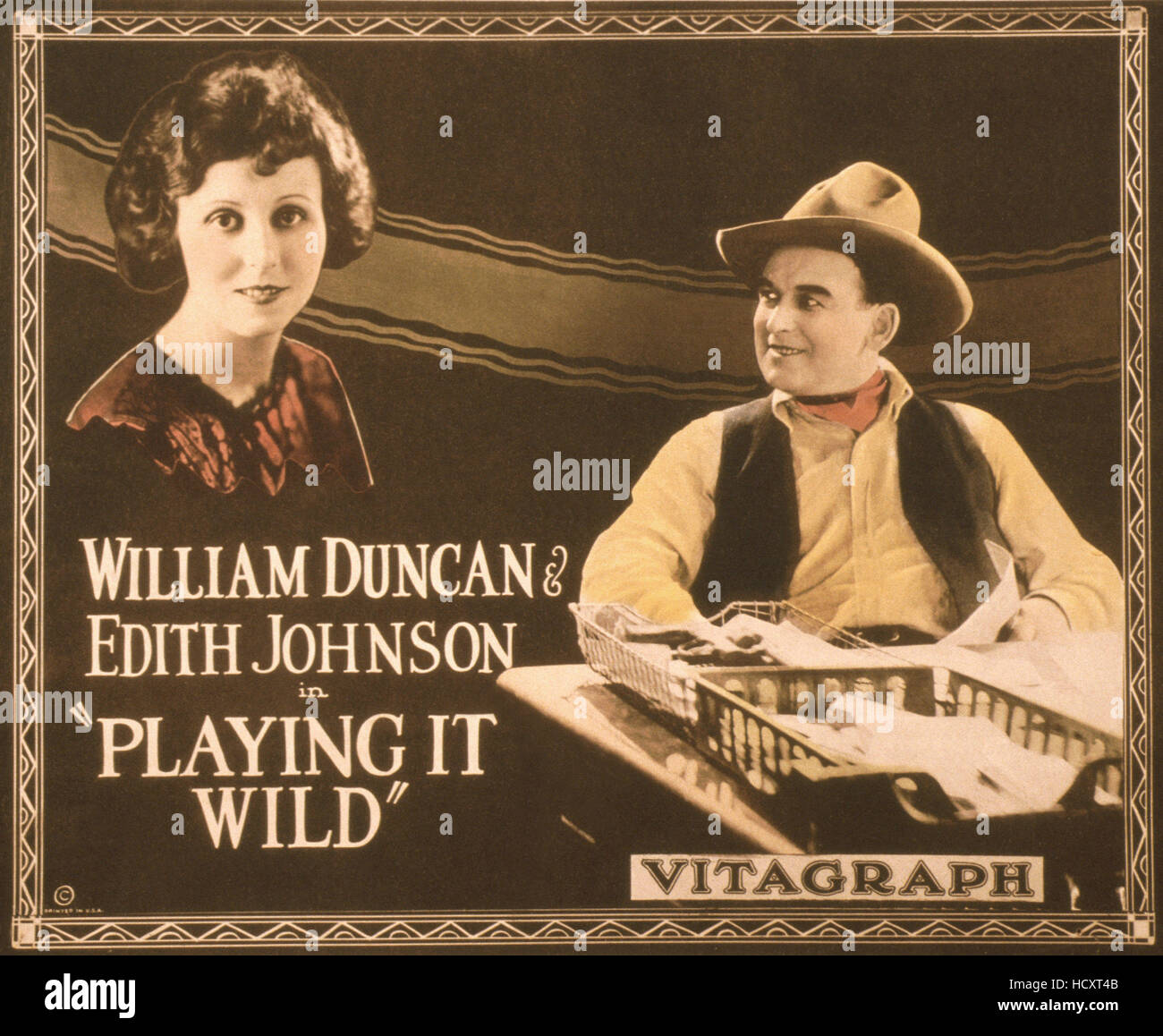 PLAYING IT WILD, US poster, from left: Edith Johnson, William Duncan ...