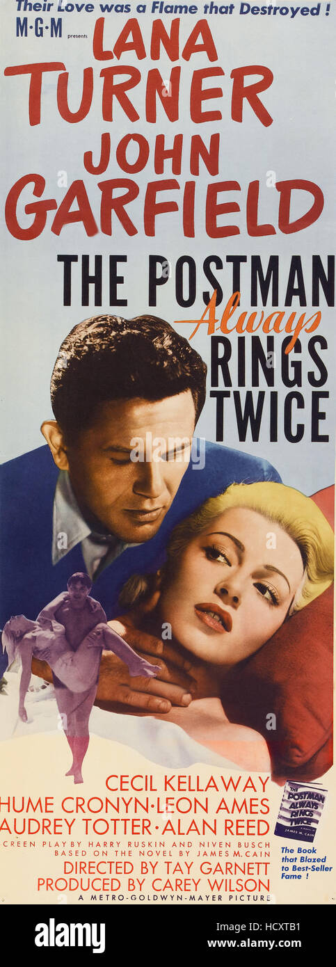 THE POSTMAN ALWAYS RINGS TWICE, John Garfield, Lana Turner, 1946 Stock ...