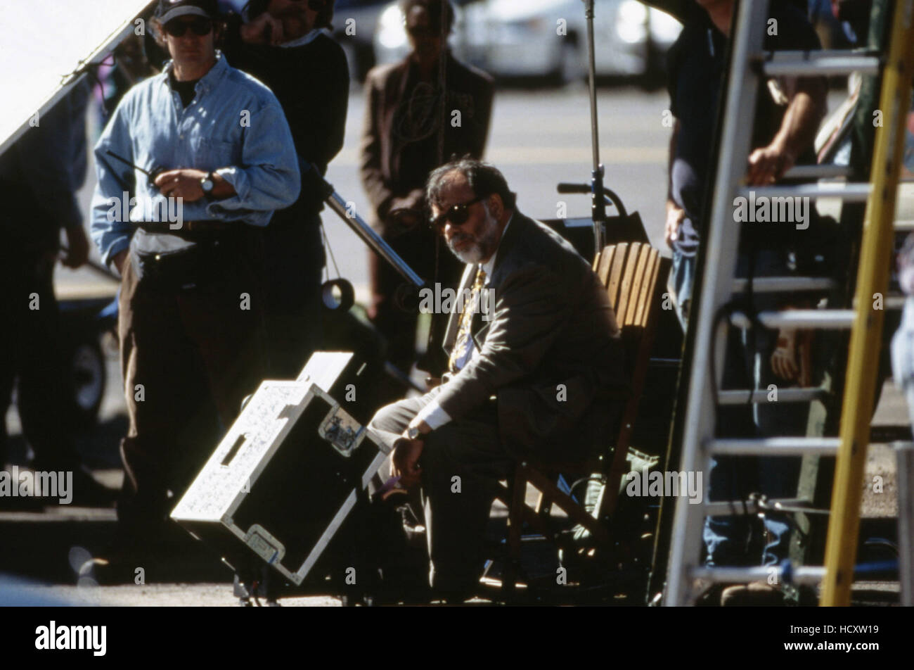 THE RAINMAKER, director Francis Ford Coppola (seated) on set, 1997, (c ...