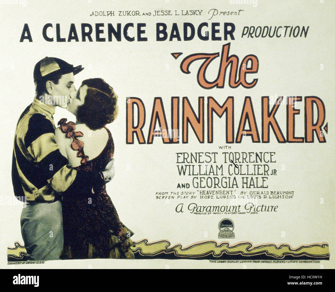 THE RAINMAKER, US poster, from left: William Collier Jr., Georgia Hale ...