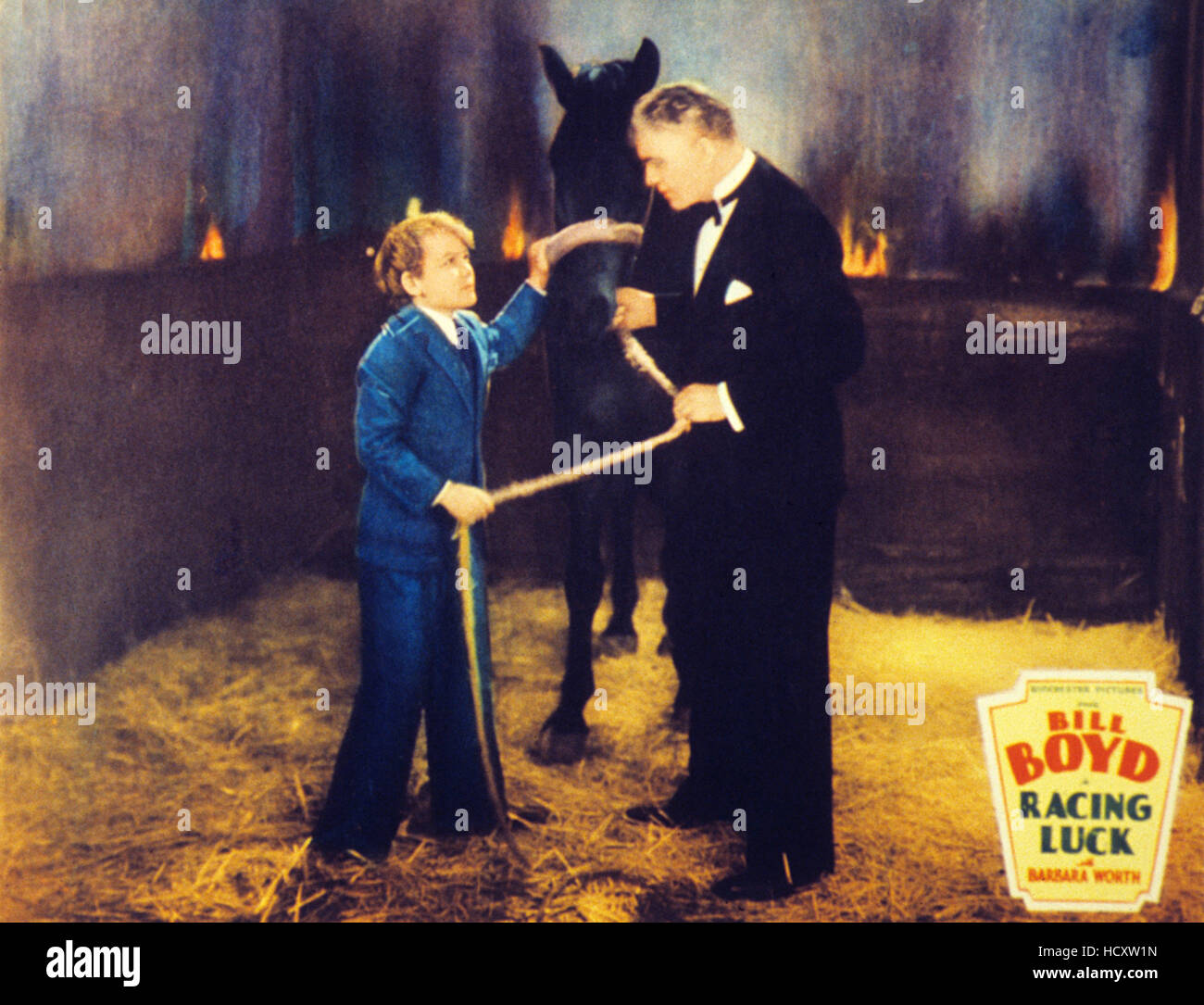 RACING LUCK, l-r: George Ernest, William Boyd on lobbycard, 1935 Stock ...