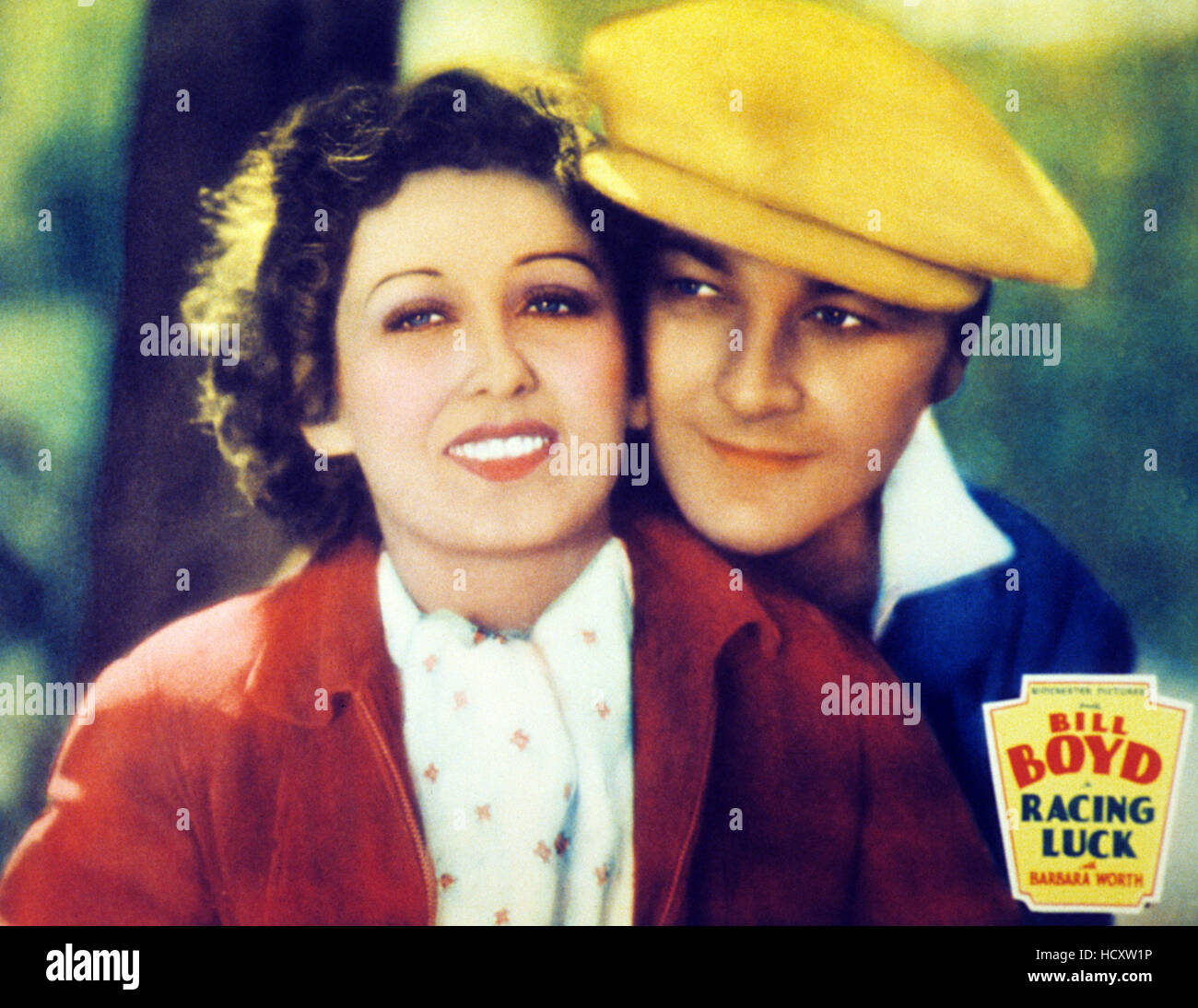 RACING LUCK, l-r: Barbara Worth, William Boyd on lobbycard, 1935 Stock ...