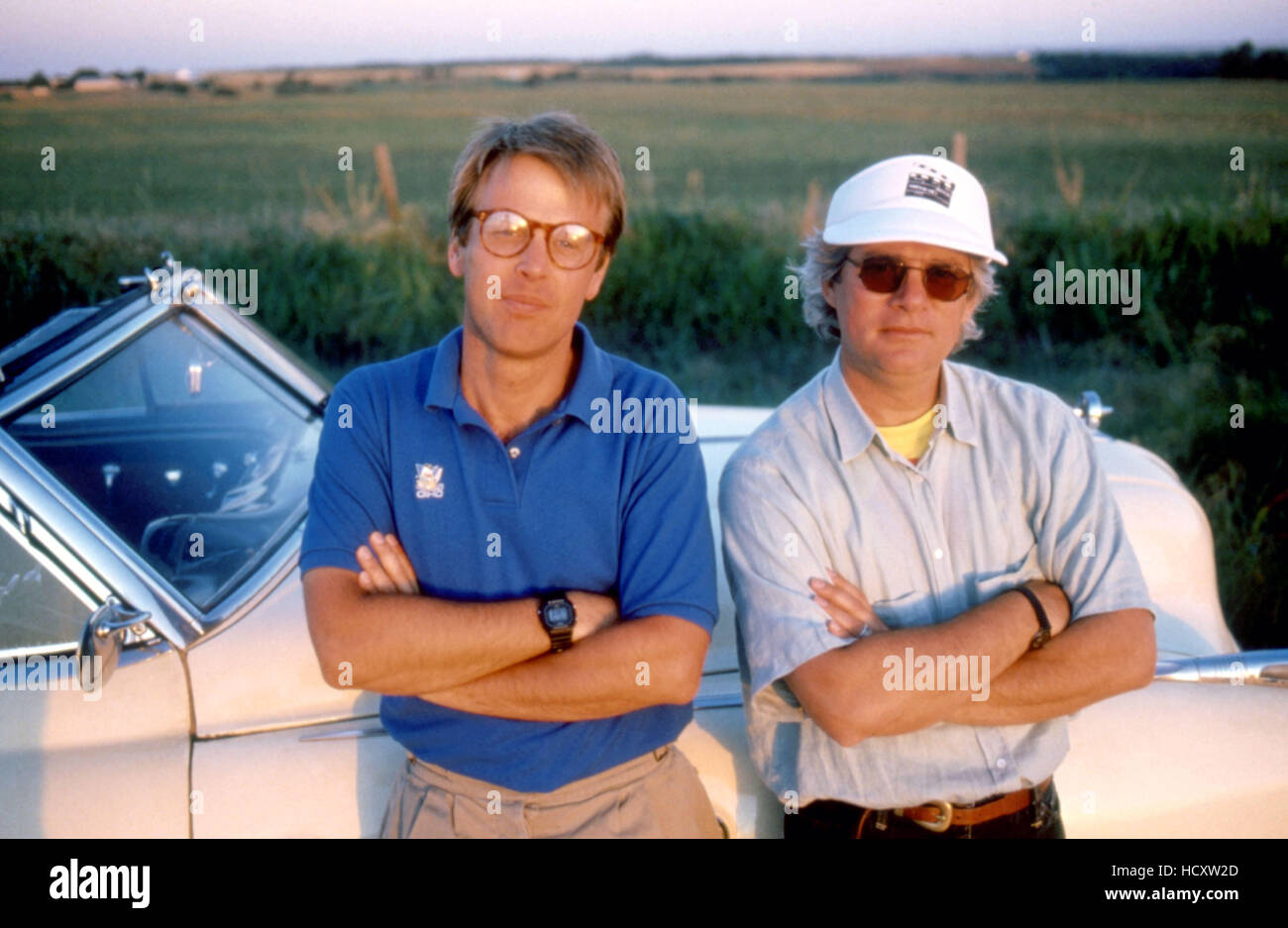 RAIN MAN, producer Mark Johnson, director Barry Levinson, on set, 1988 ...
