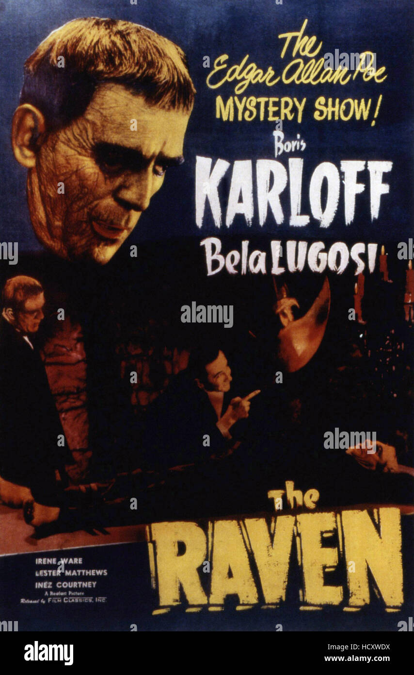 THE RAVEN, Boris Karloff, Bela Lugosi, 1935 Stock Photo - Alamy