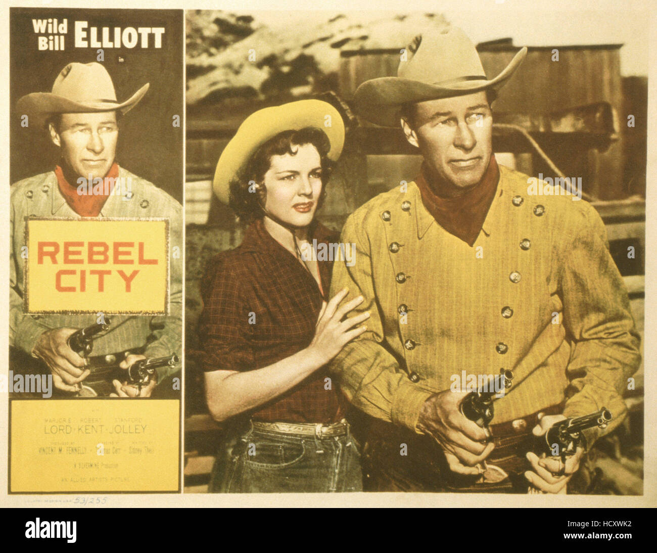 REBEL CITY, US lobbycard, from left: Bill Elliott, Marjorie Lord, Bill ...