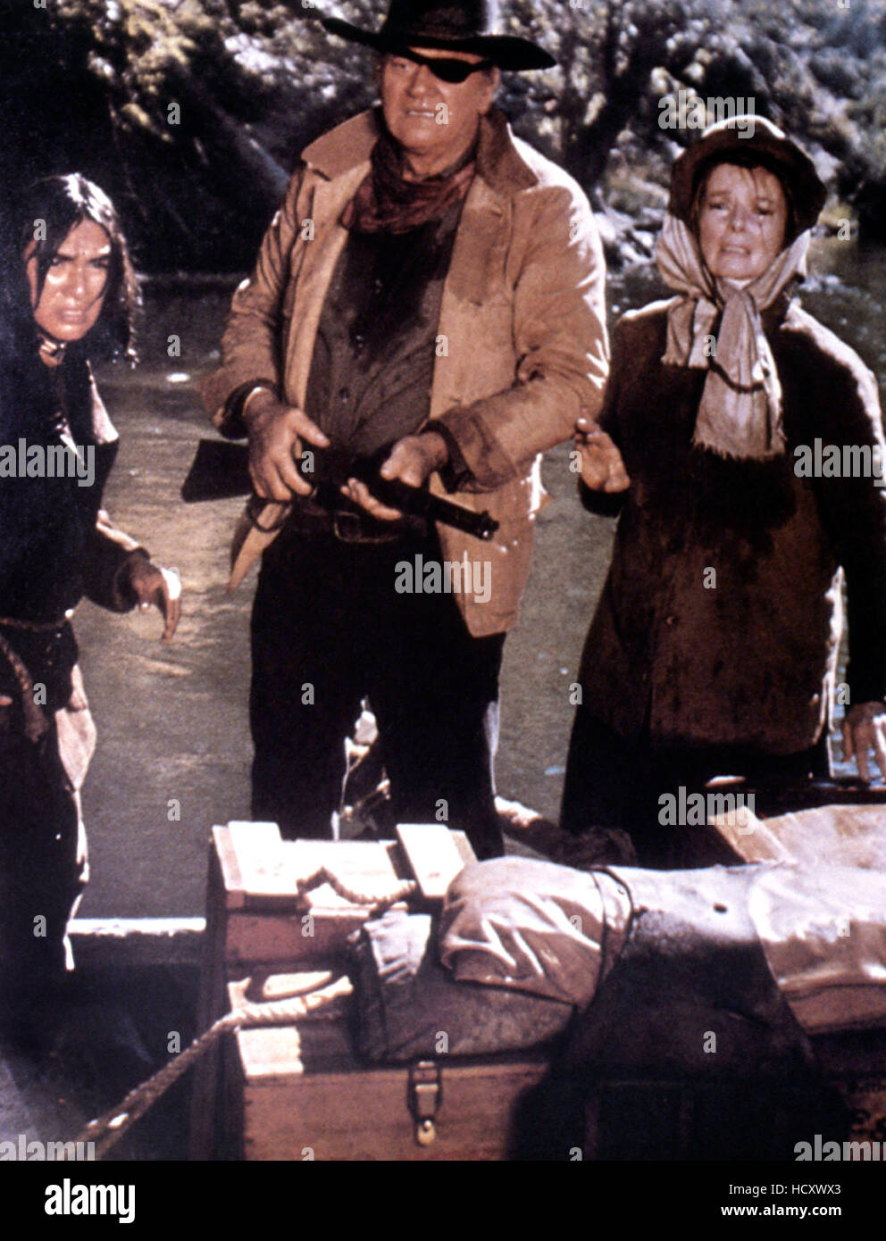 ROOSTER COGBURN, John Wayne, Katharine Hepburn, 1975 Stock Photo - Alamy