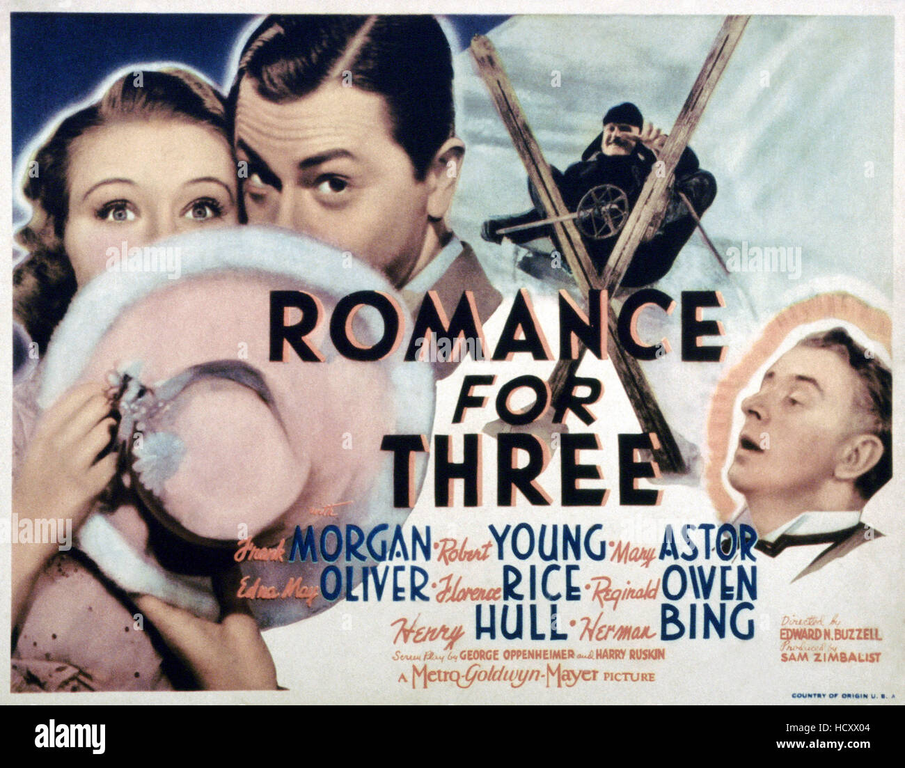 ROMANCE FOR THREE, (aka PARADISE FOR THREE), US poster, from left ...