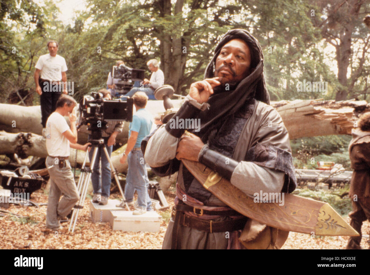 ROBIN HOOD: PRINCE OF THIEVES, Morgan Freeman on set, 1991, (c)Warner ...