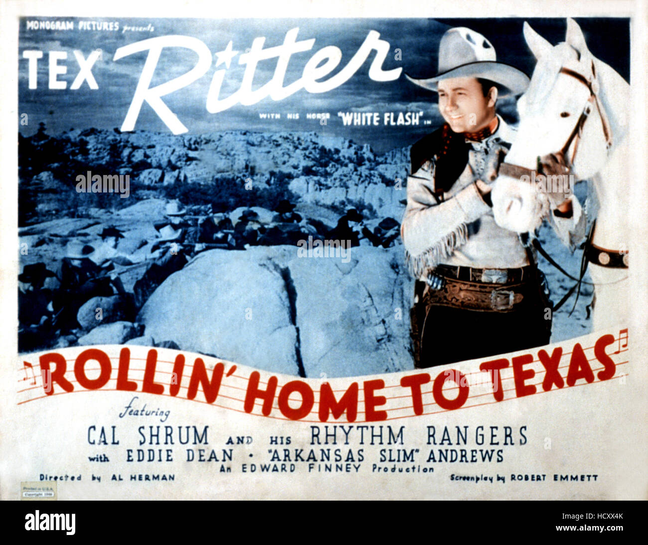 ROLLING HOME TO TEXAS, featured right: Tex Ritter, 1940 Stock Photo - Alamy