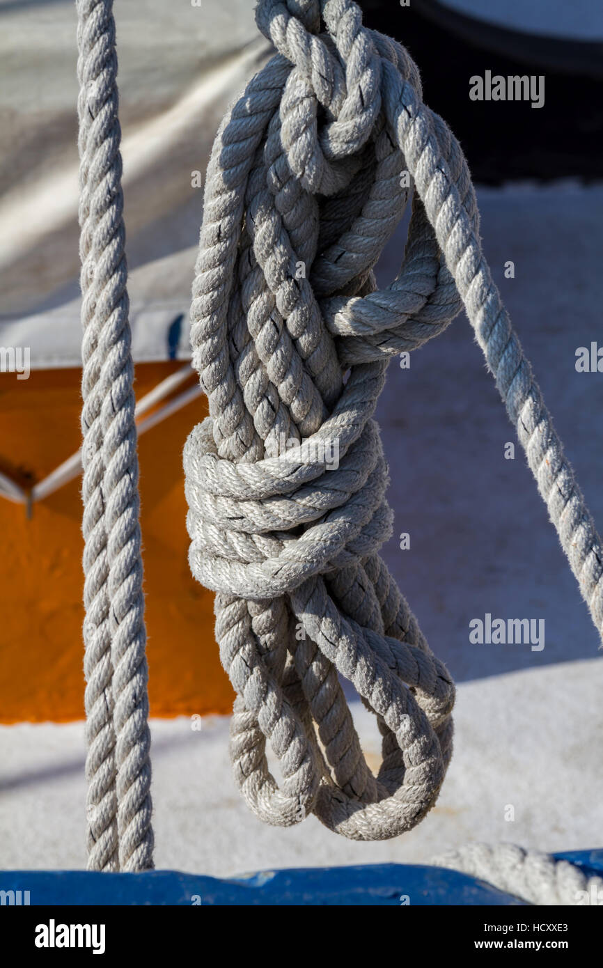 Detail of a ship's rigging Stock Photo - Alamy