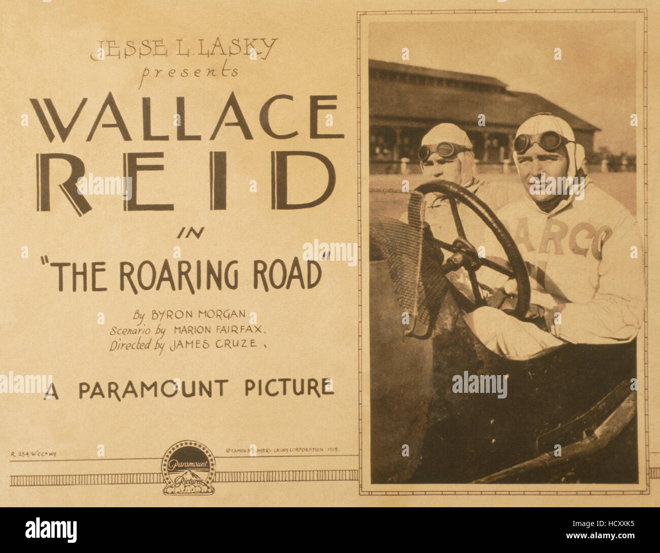 THE ROARING ROAD, US poster, Wallace Reid (right), 1919 Stock Photo - Alamy
