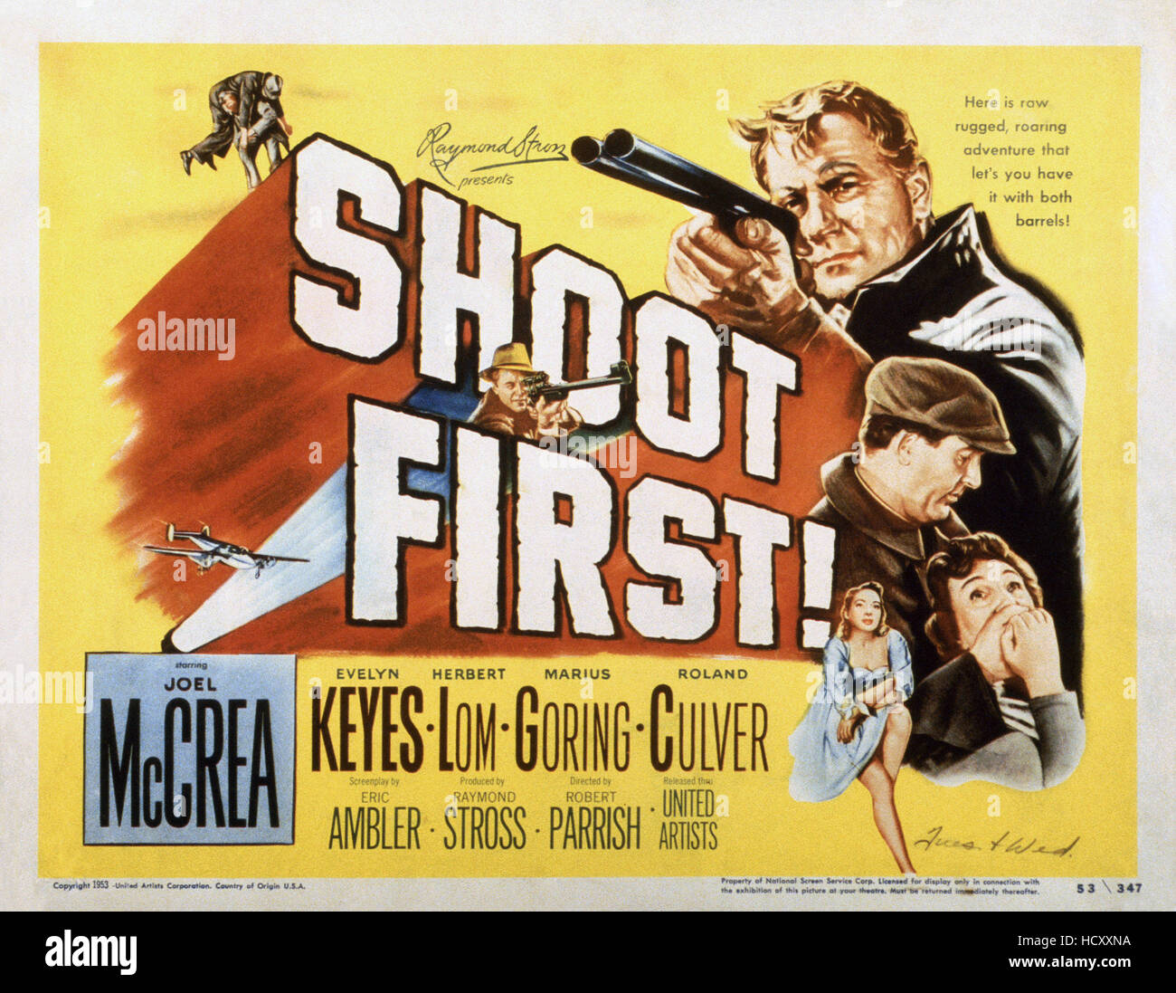 ROUGH SHOOT, (aka SHOOT FIRST), Joel McCrea (top right), 1953 Stock ...