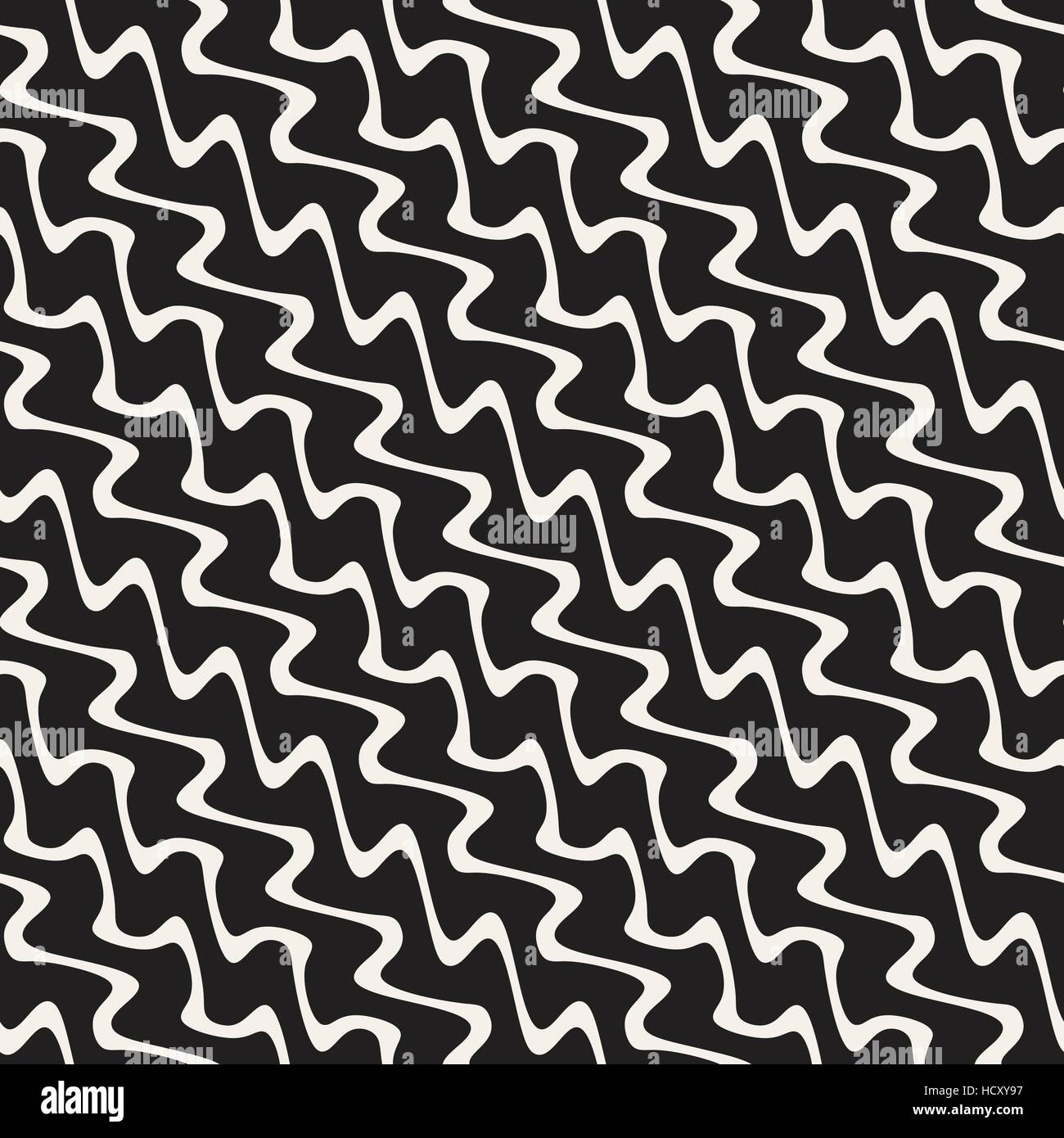Wavy Ripple Lines. Vector Seamless Black and White Pattern Stock Vector ...
