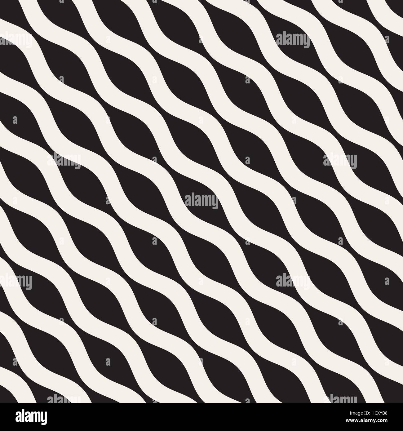 Wavy Ripple Lines. Vector Seamless Black and White Pattern Stock Vector ...
