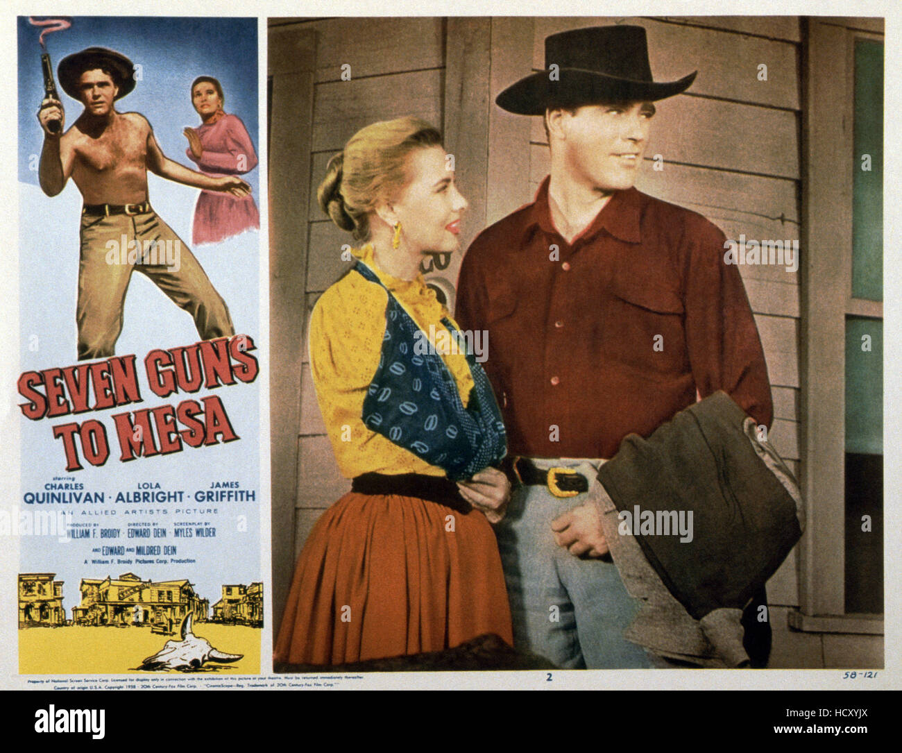 SEVEN GUNS TO MESA, US lobbycard, insert, from left: Lola Albright ...