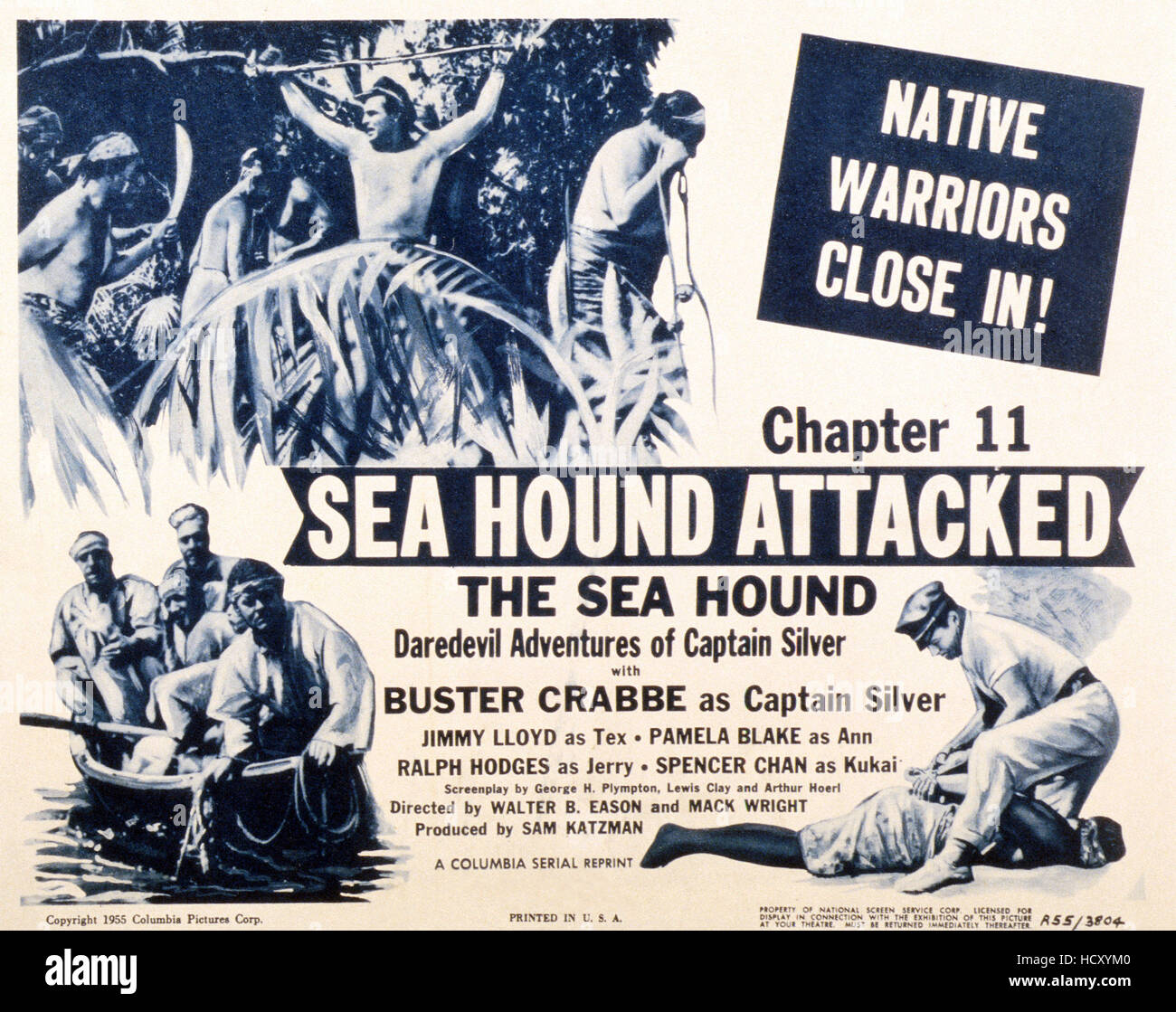 THE SEA HOUND, US poster, Buster Crabbe (top center and bottom right ...