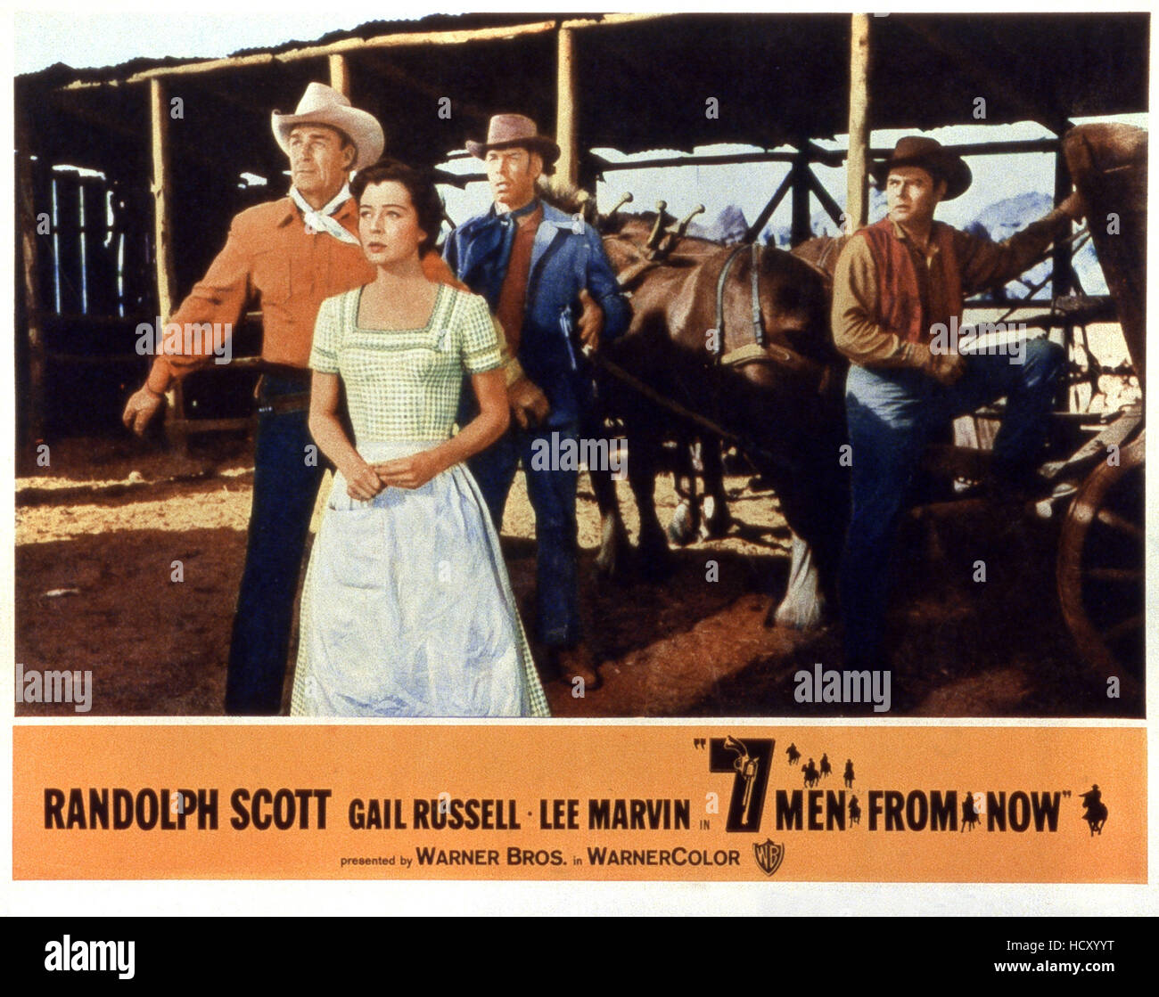 SEVEN MEN FROM NOW (aka 7 MEN FROM NOW), from leftL Randolph Scott ...