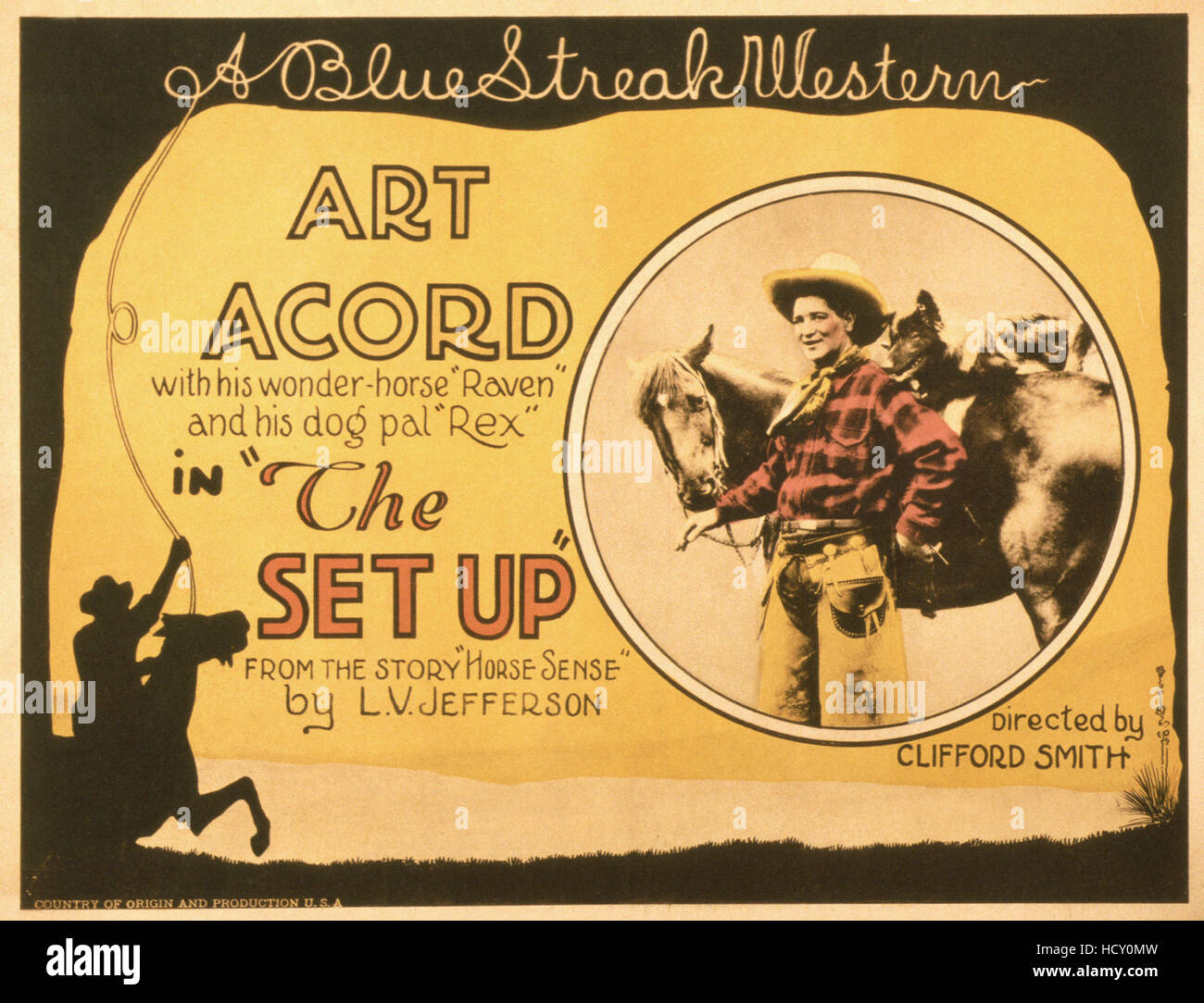 THE SET UP, (aka THE SET-UP), US poster, Art Acord, 1926 Stock Photo ...