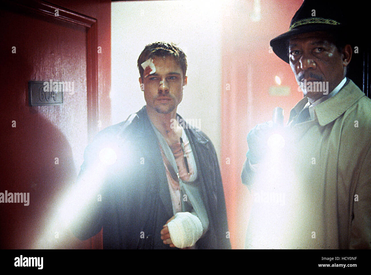SEVEN,(aka SE7EN), Brad Pitt, Morgan Freeman, 1995 Stock Photo - Alamy