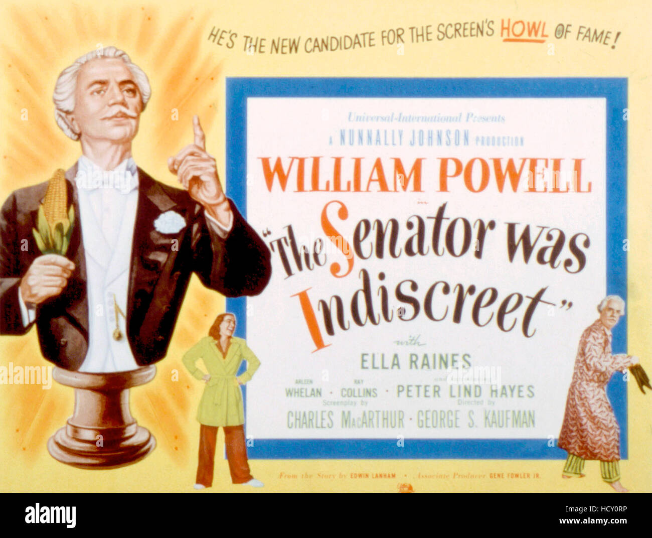 THE SENATOR WAS INDISCREET, US lobbycard, left and far right: William ...
