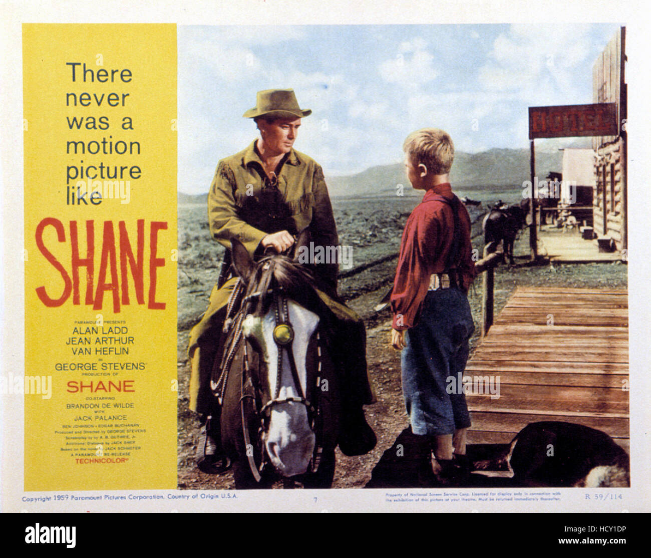 SHANE, Alan Ladd, Brandon de Wilde 1953 Stock Photo - Alamy