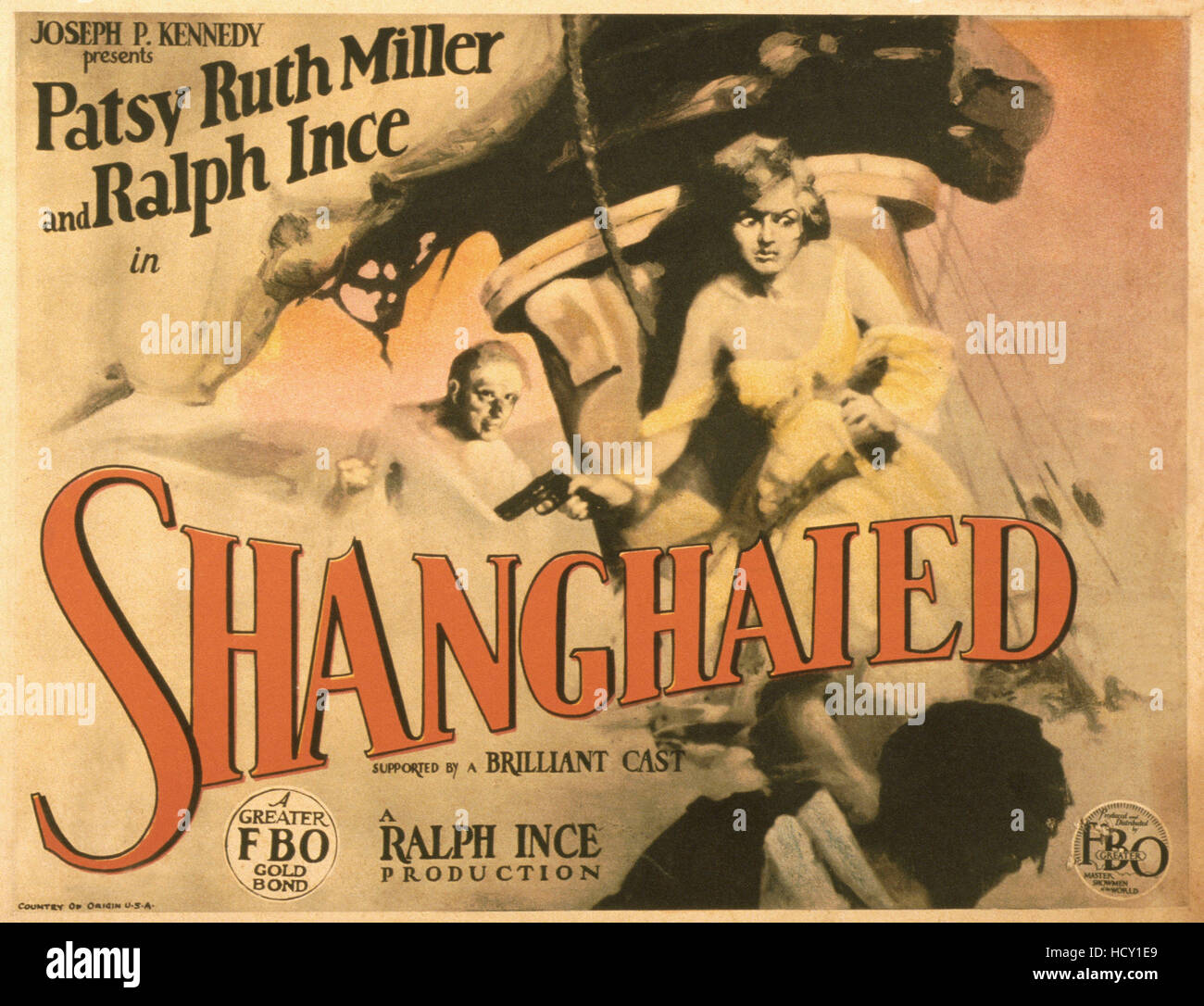 SHANGHAIED, US poster, Patsy Ruth Miller (front), 1927 Stock Photo - Alamy