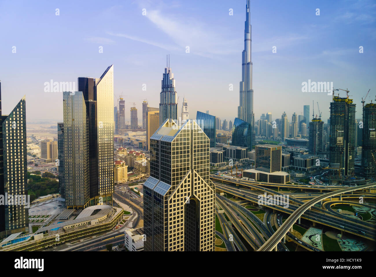 Burj Khalifa and Sheikh Zayed Road Interchange, Downtown Dubai, Dubai ...