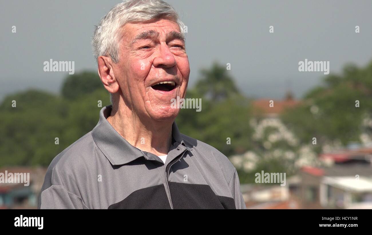 Happy Senior Citizen Or Old Man Stock Photo - Alamy