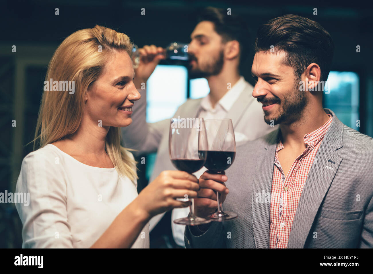 People tasting wine at winery Stock Photo - Alamy