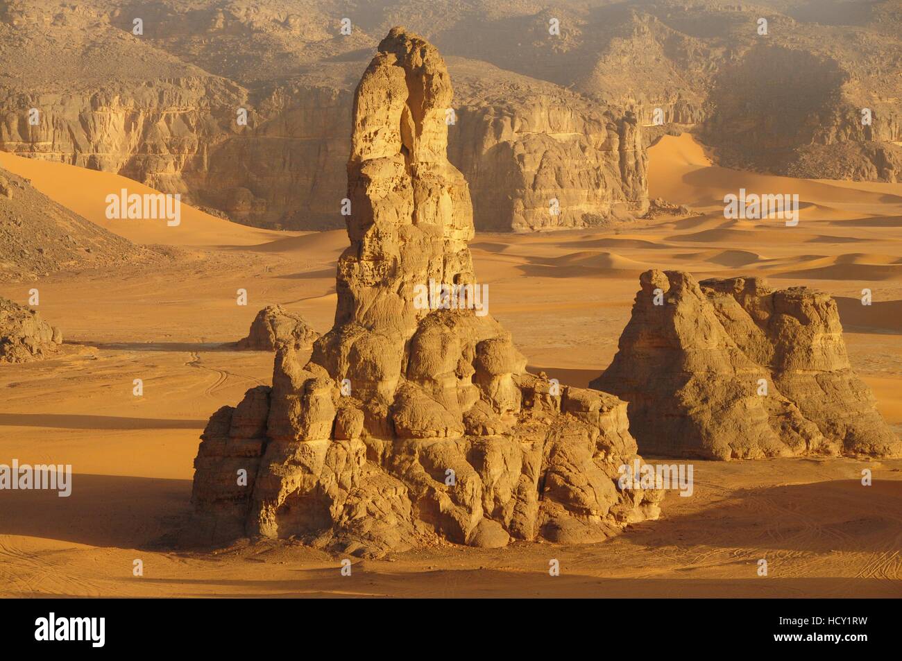 Rock formation in Tadrart, Sahara desert, Algeria, Africa Stock Photo ...