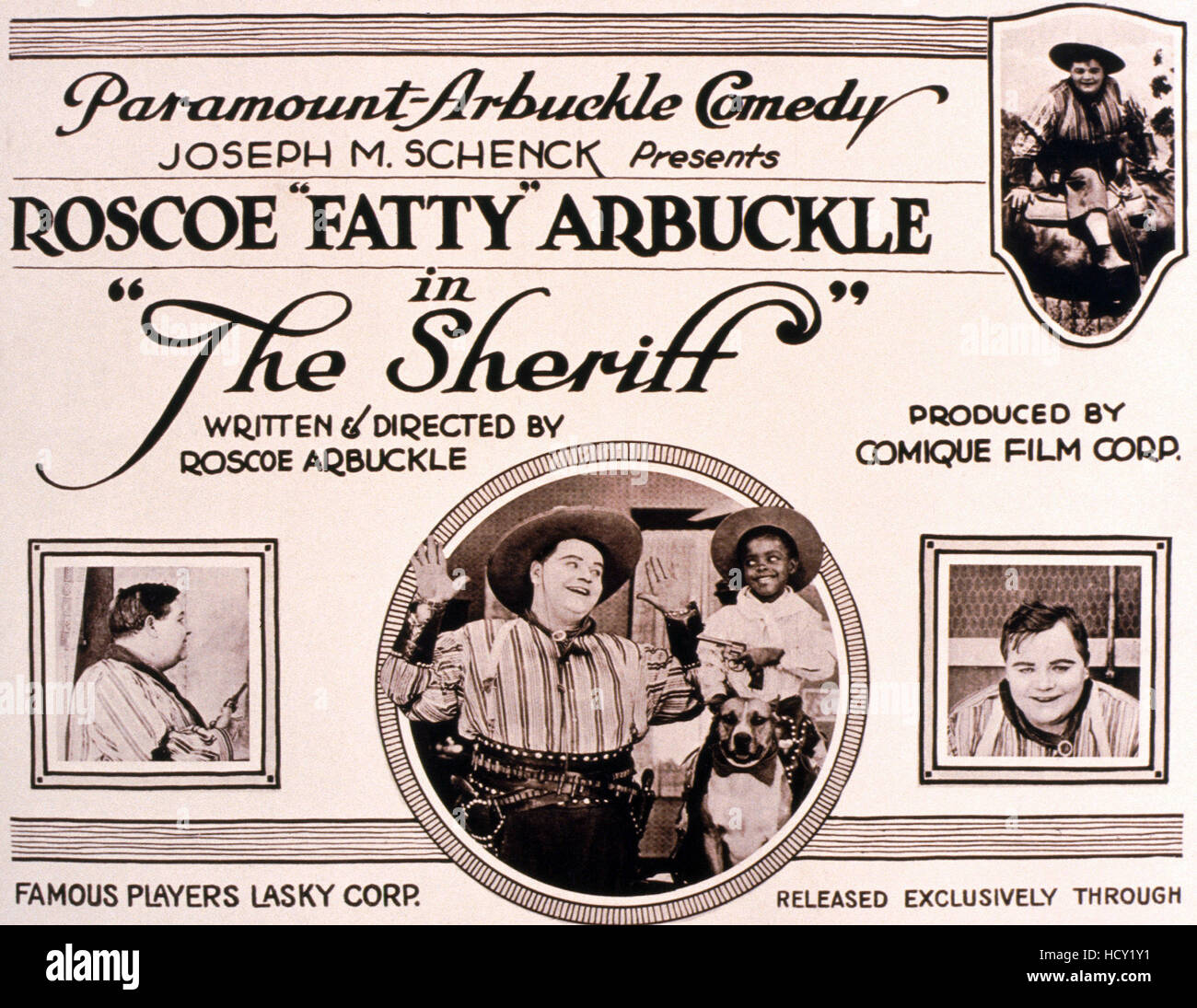 THE SHERIFF, US poster, Roscoe 'Fatty' Arbuckle, 1918 Stock Photo - Alamy