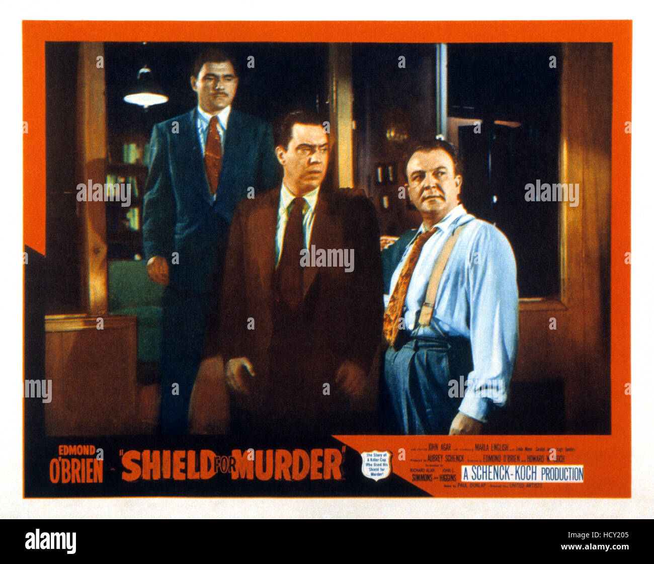 SHIELD FOR MURDER, (from left): Emile Meyer, Edmond O'Brien, Claude ...