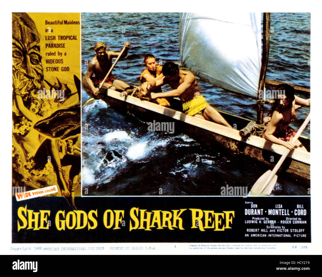 SHE GODS OF SHARK REEF, (lobbycard), 1958 Stock Photo - Alamy