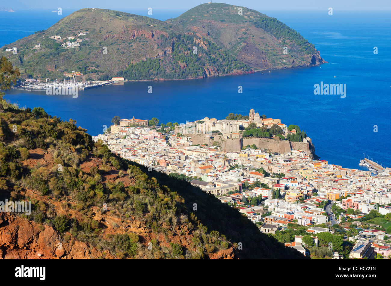 Lipari Town, Lipari Island, Aeolian Islands, UNESCO, Sicily, Italy ...