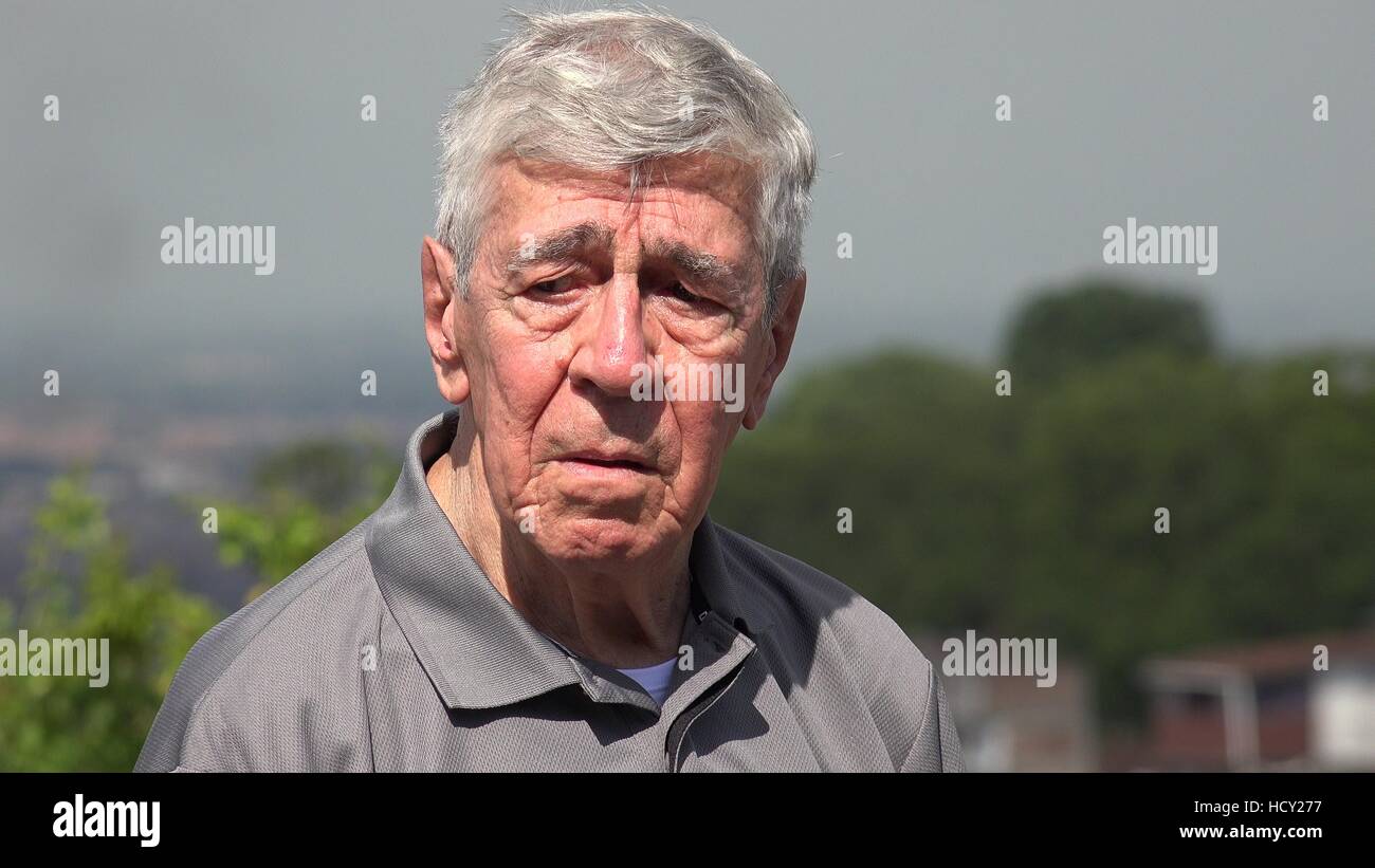 Confused Old Man Or Senior Stock Photo - Alamy
