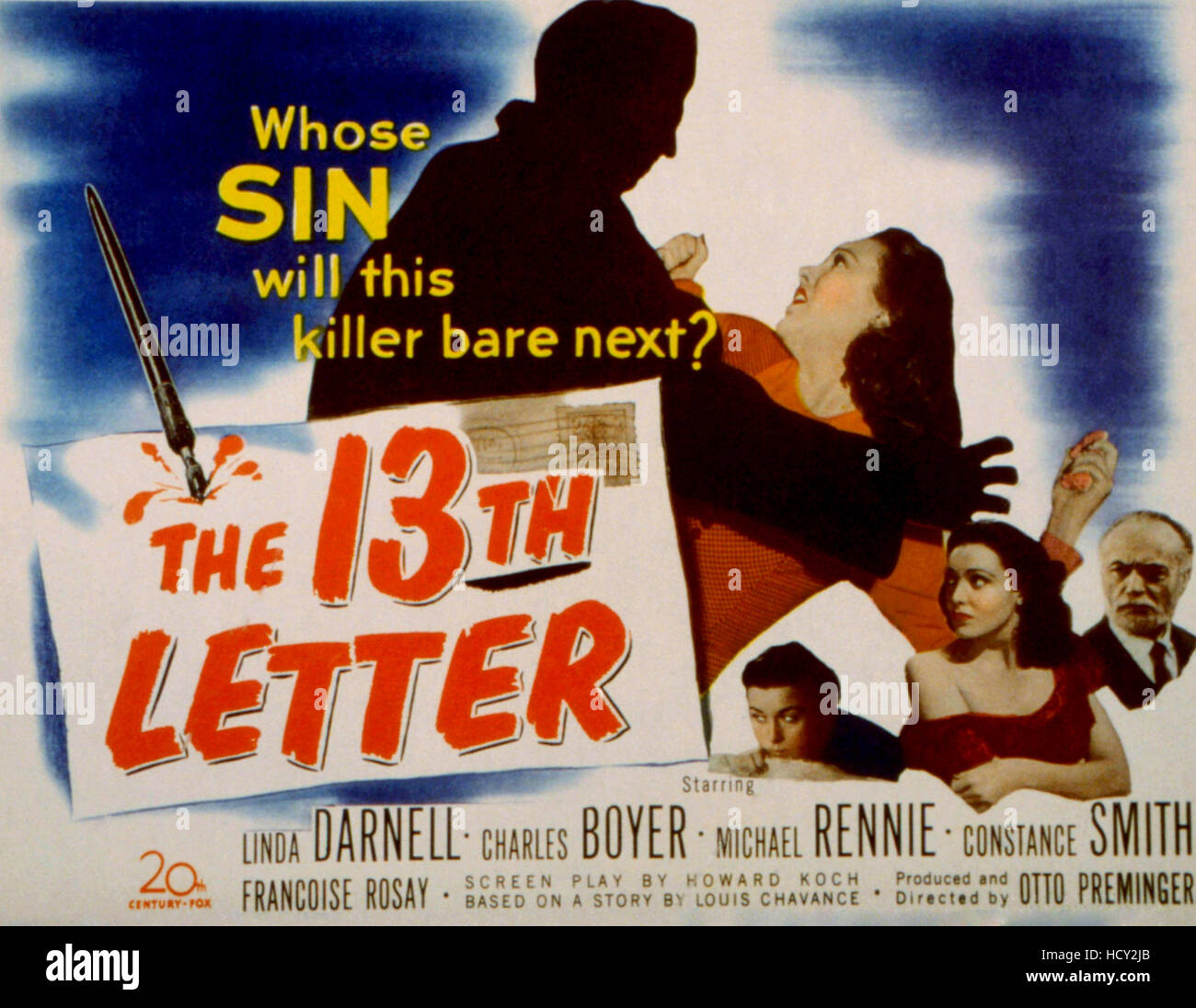 THE 13TH LETTER, Linda Darnell, Constance Smith, Charles Boyer, 1951 ...