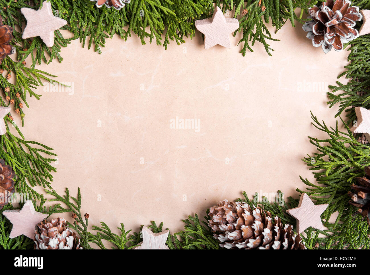 Old sheet of paper in a Christmas still life Stock Photo - Alamy