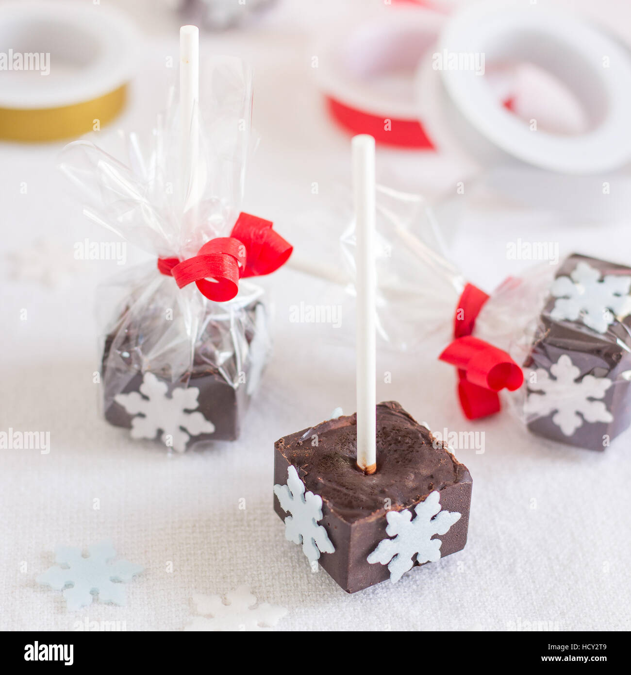 Homemade Hot Chocolate Sticks Stock Photo - Alamy