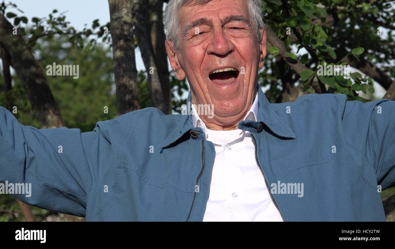 Happy Elderly Old Man Stock Photo - Alamy