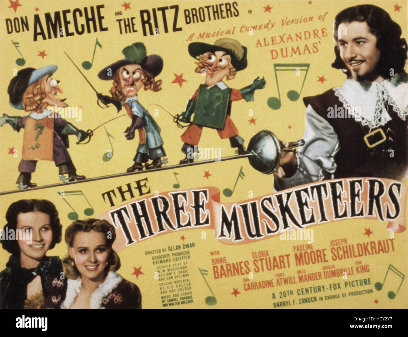 THE THREE MUSKETEERS, The Ritz Brothers, (Harry, Al, Jimmy), Gloria ...
