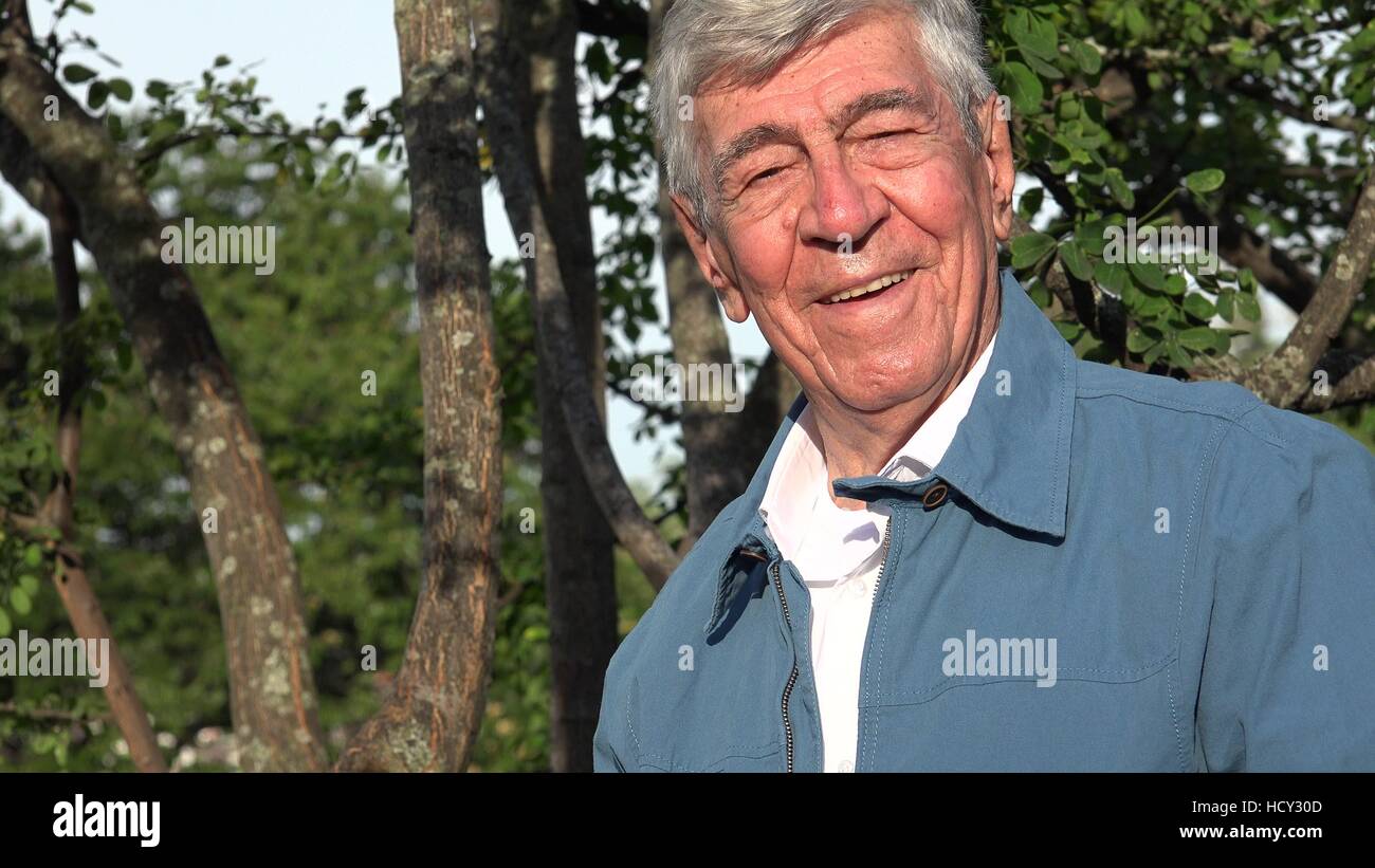 Happy Elderly Old Man Stock Photo - Alamy
